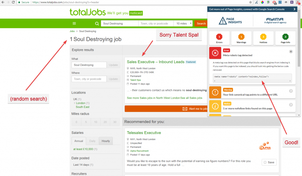 Serving Internal Search Results to Search Crawlers : Good or Bad Idea?